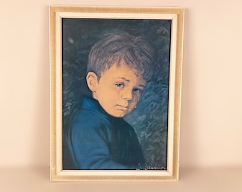 Vintage Famous Giovanni Bragolin Crying Boy Haunted Painting Print - Etsy