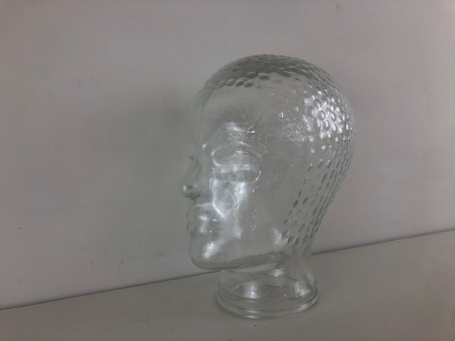 Clear Glass Mannequin Head Retro Shop Display Head Headphone | Etsy