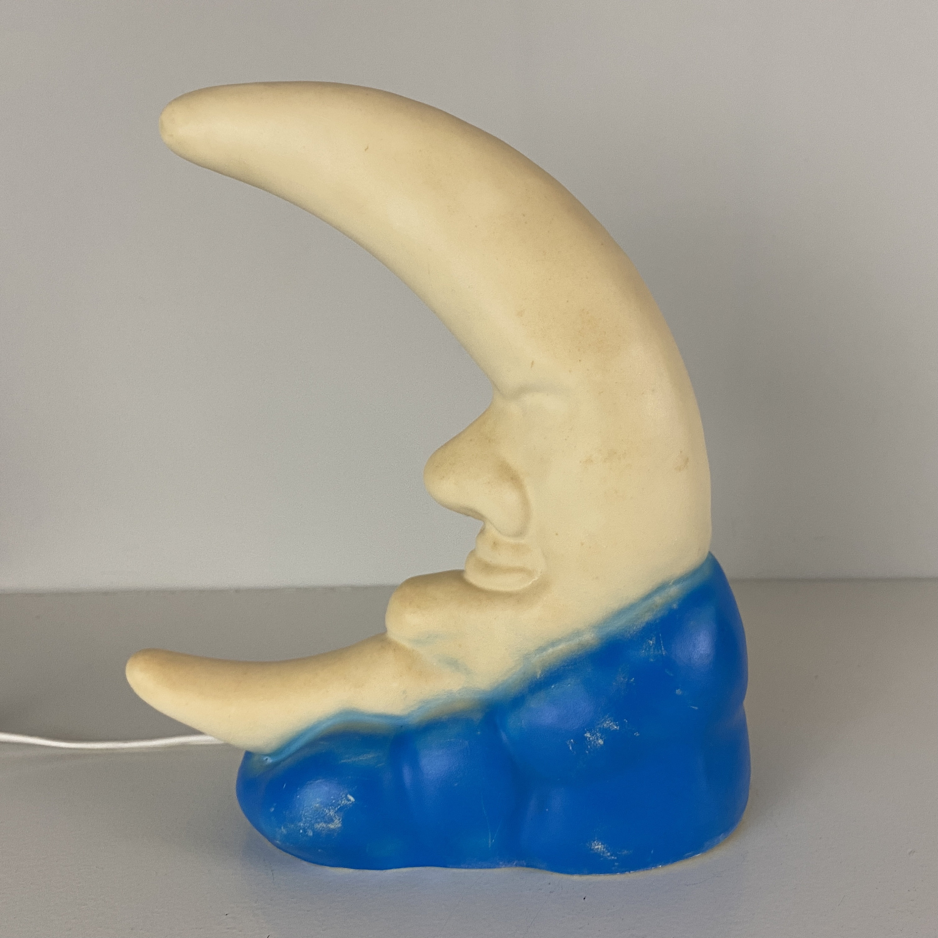 Vintage Heico moon table lamp, plastic night light, made In Germany