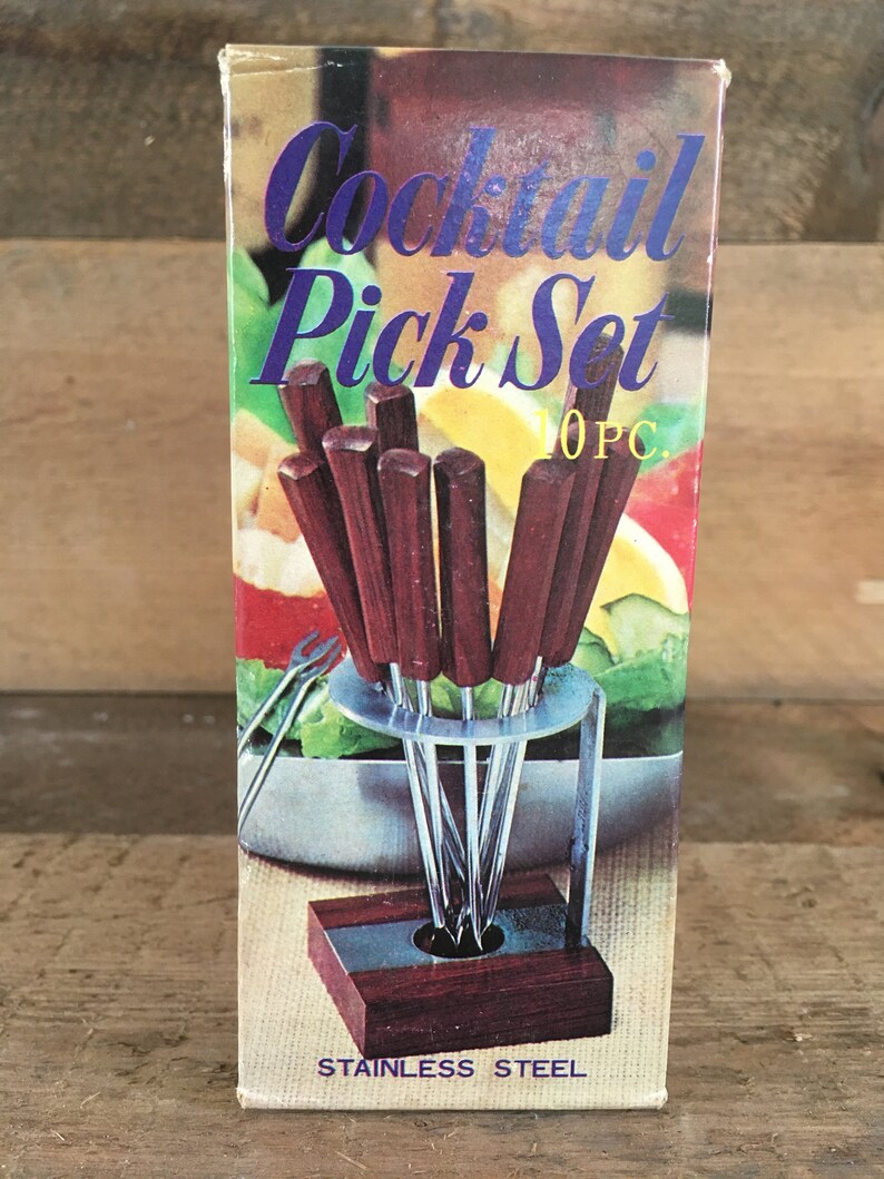 Cocktail Wood Picks Set of 10 | Picking Forks Made of Wood and ...