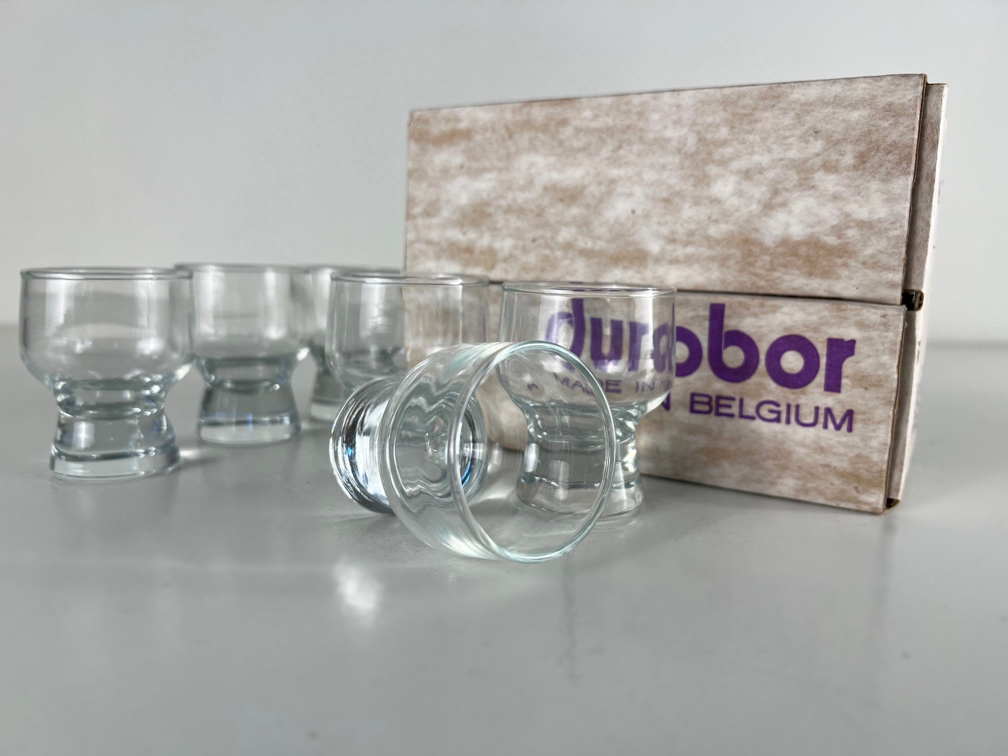 Set of 6 Durobor Galia 5 cl aperitif glasses, shot glasses, mid century ...