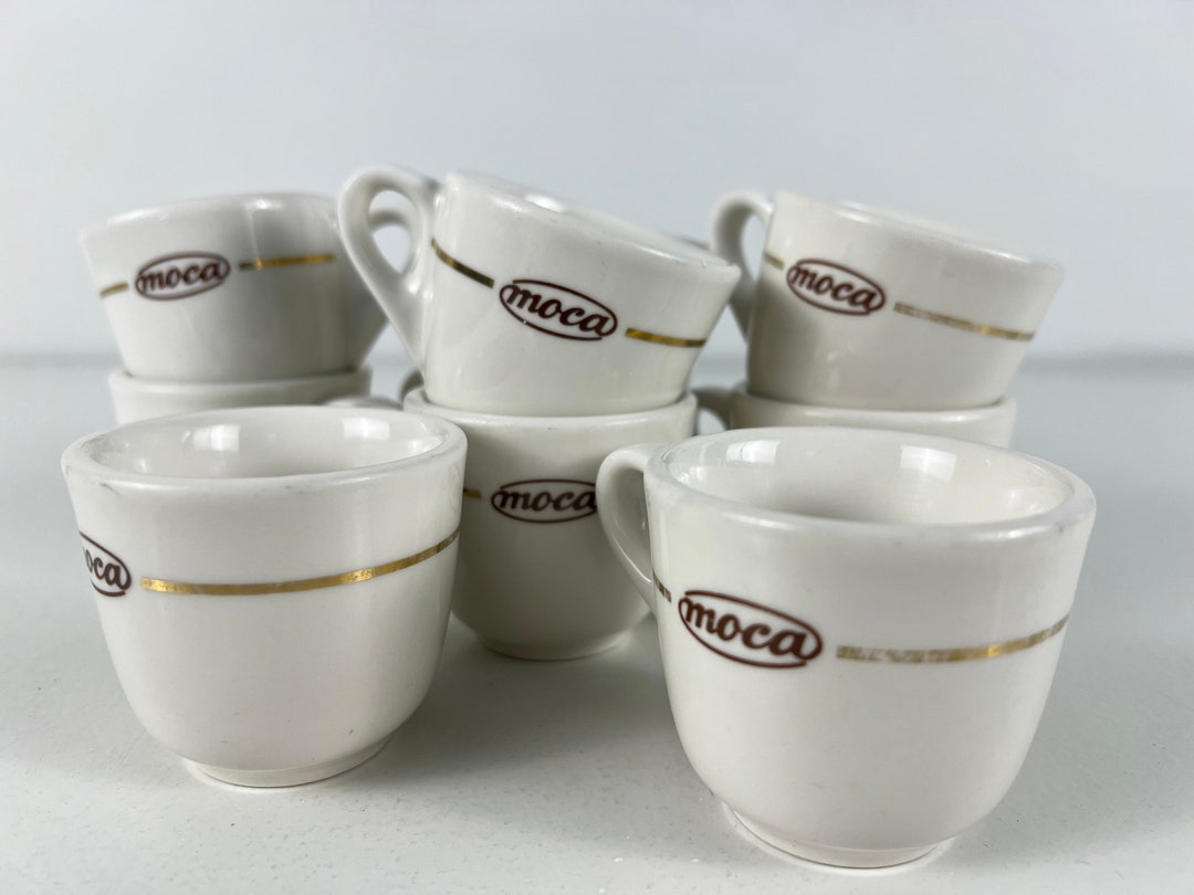 Set of 10 Vintage Porcelain Bar Quality Espresso Cups, Alabarda ...