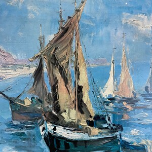 Large Art Print by Robert Lauth, Costa Brava 1960's in Wooden Frame ...