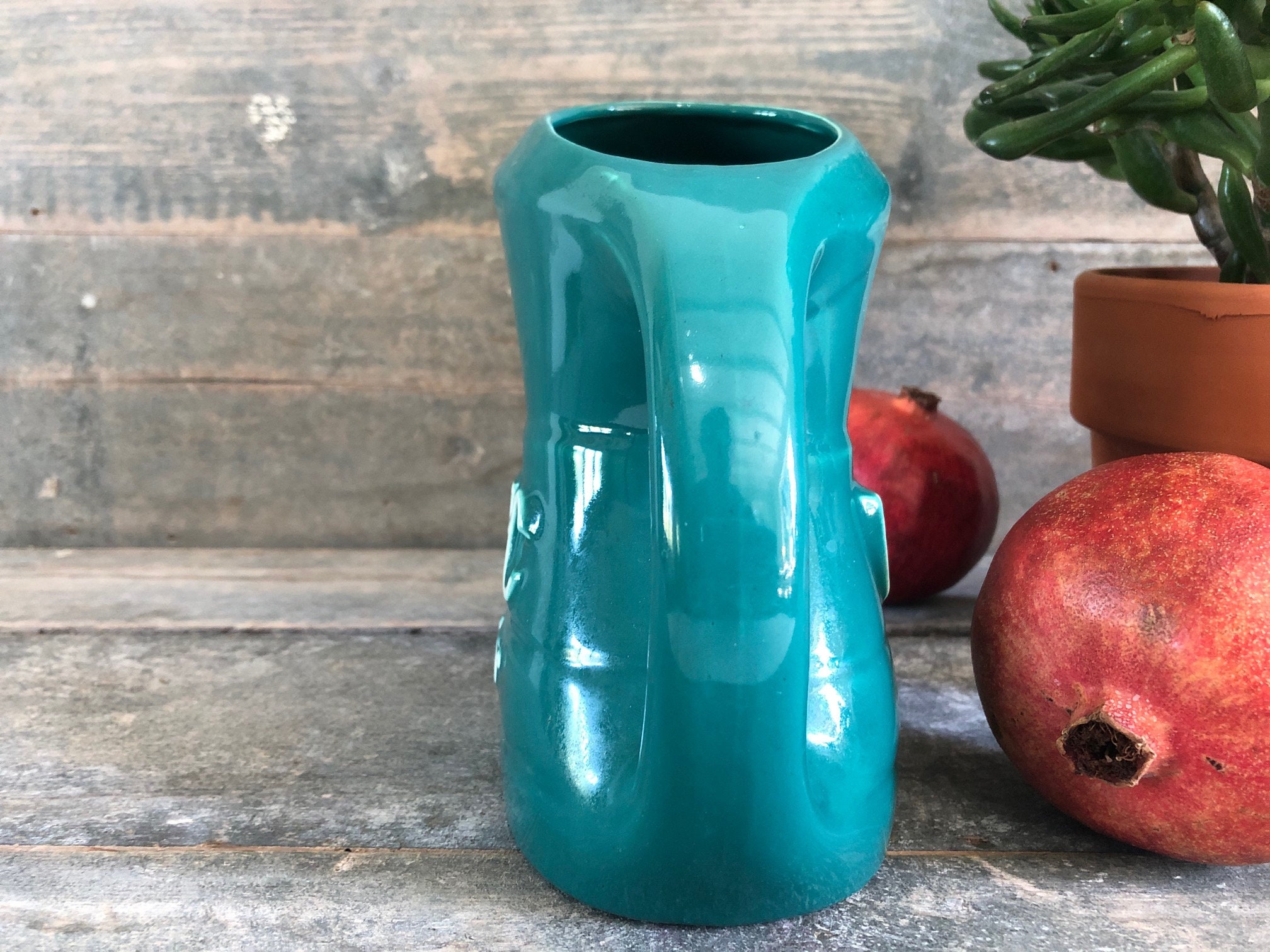 Green ceramic water jug, green ceramic pitcher, PEC 45 , lovely vintage ...