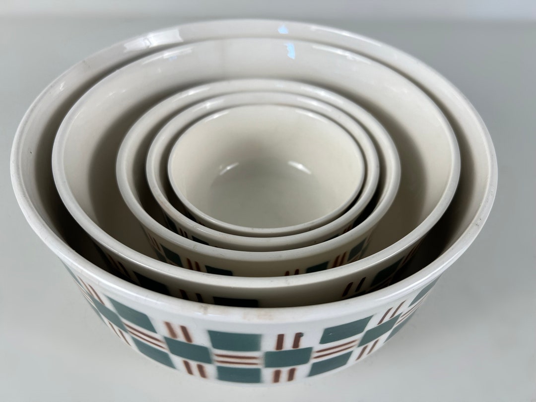 Nice Set of 5 Ceramic Serving Bowls, Serving Dishes Nesting Bowls From ...