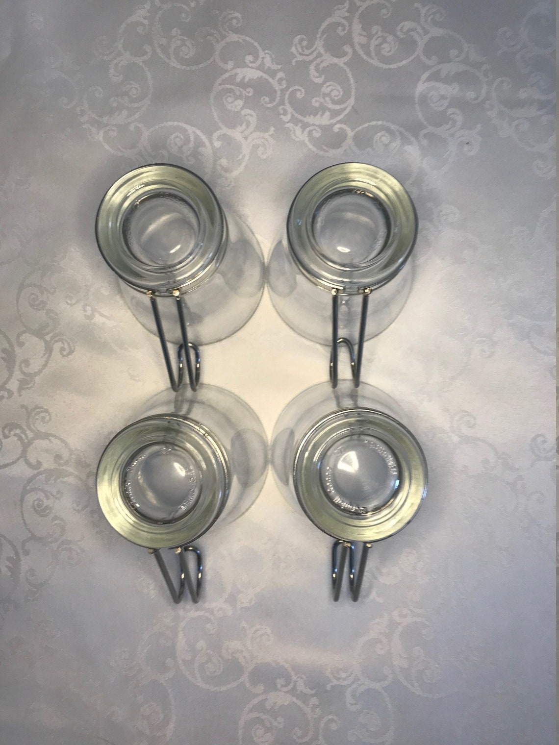 4 Glass Tea Mugs Tea Cups or Coffee Cups Metal Handle | Etsy