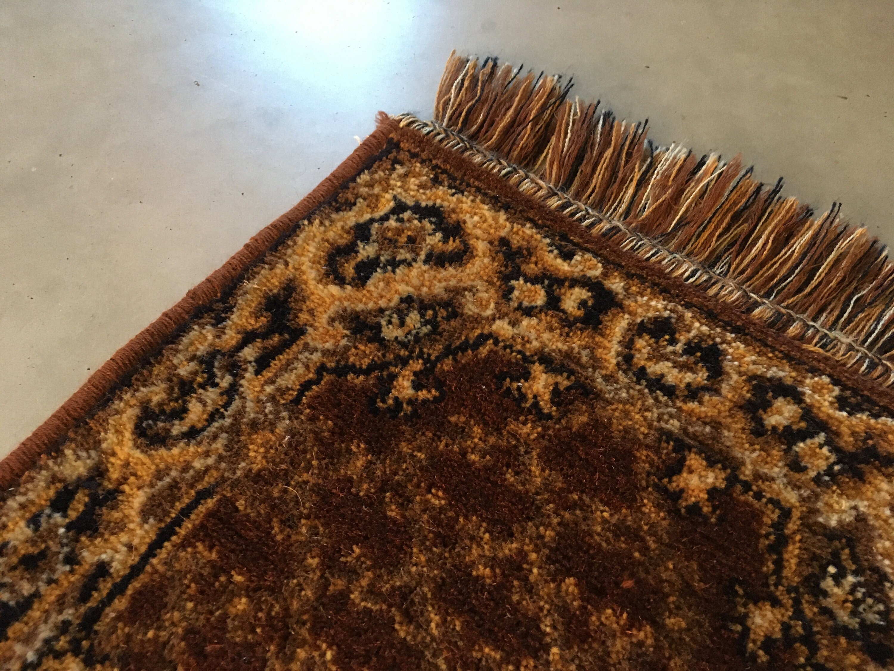 Small oriental table rug, small carpet, table topper, made of wool and ...