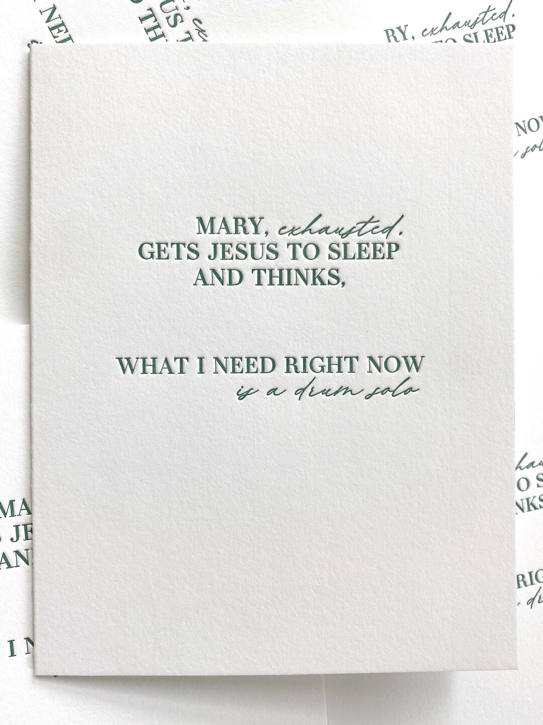 Mary Drum Solo, Christmas Card, Letterpress, Little Drummer Boy - Etsy