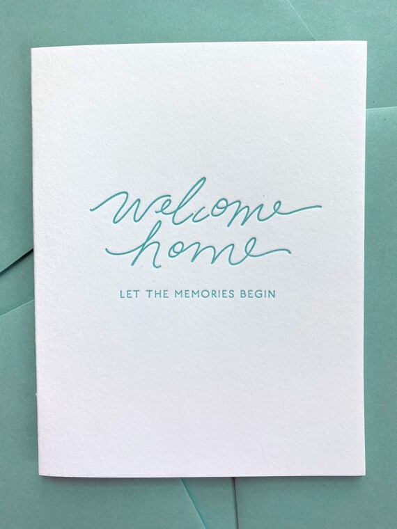 Welcome Home New Home New House Letterpress Card - Etsy