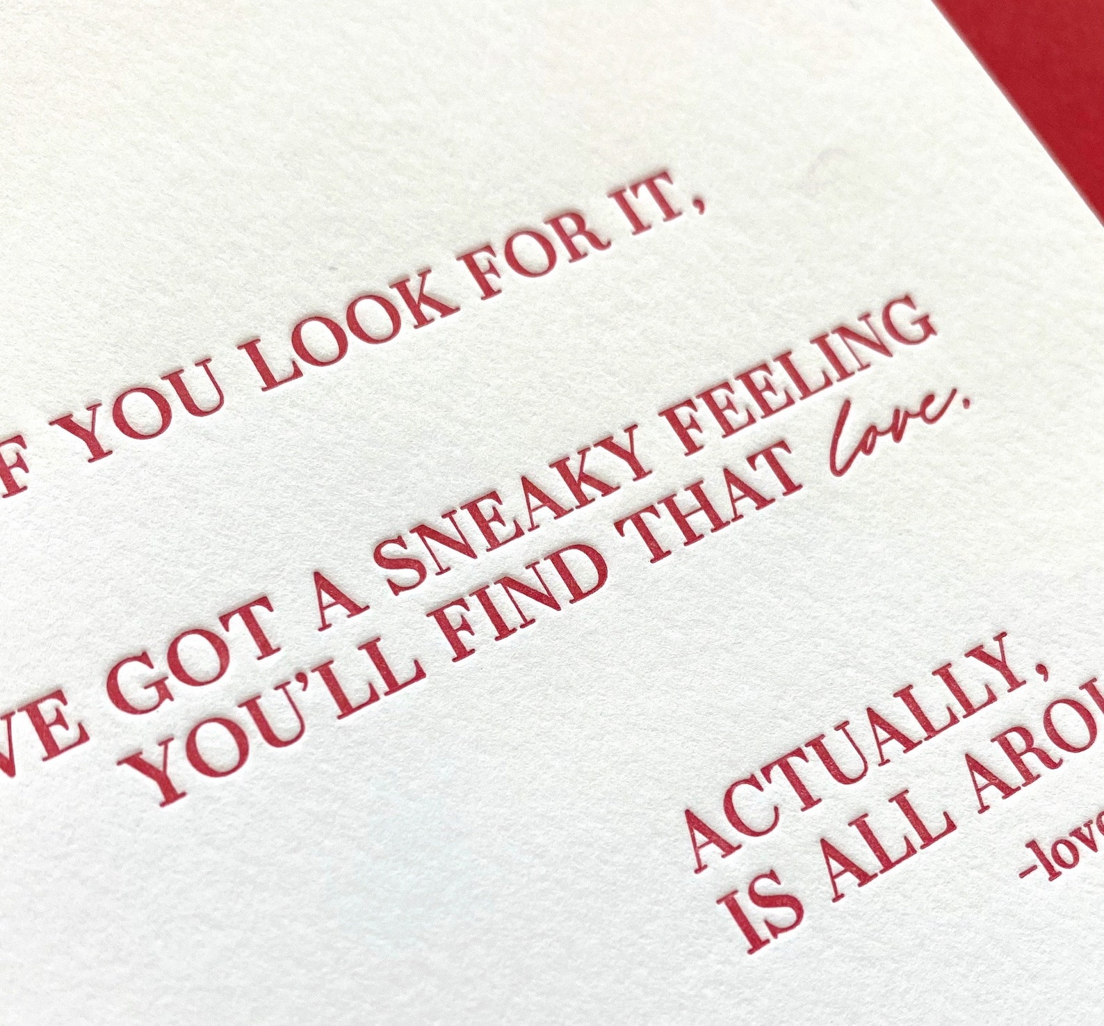 Love Actually is All Around, Love Actually Card, Letterpress, - Etsy