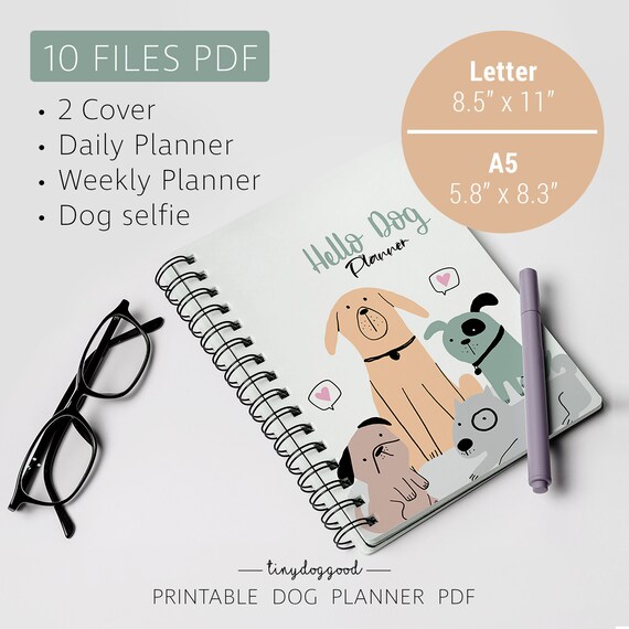 Cute Dog Planner Printable Planner Dog Checklist A5 size | Etsy