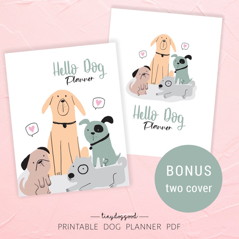 Cute Dog Planner, Printable Planner, Dog Checklist, A5 size 5.8 X 8.3 ...