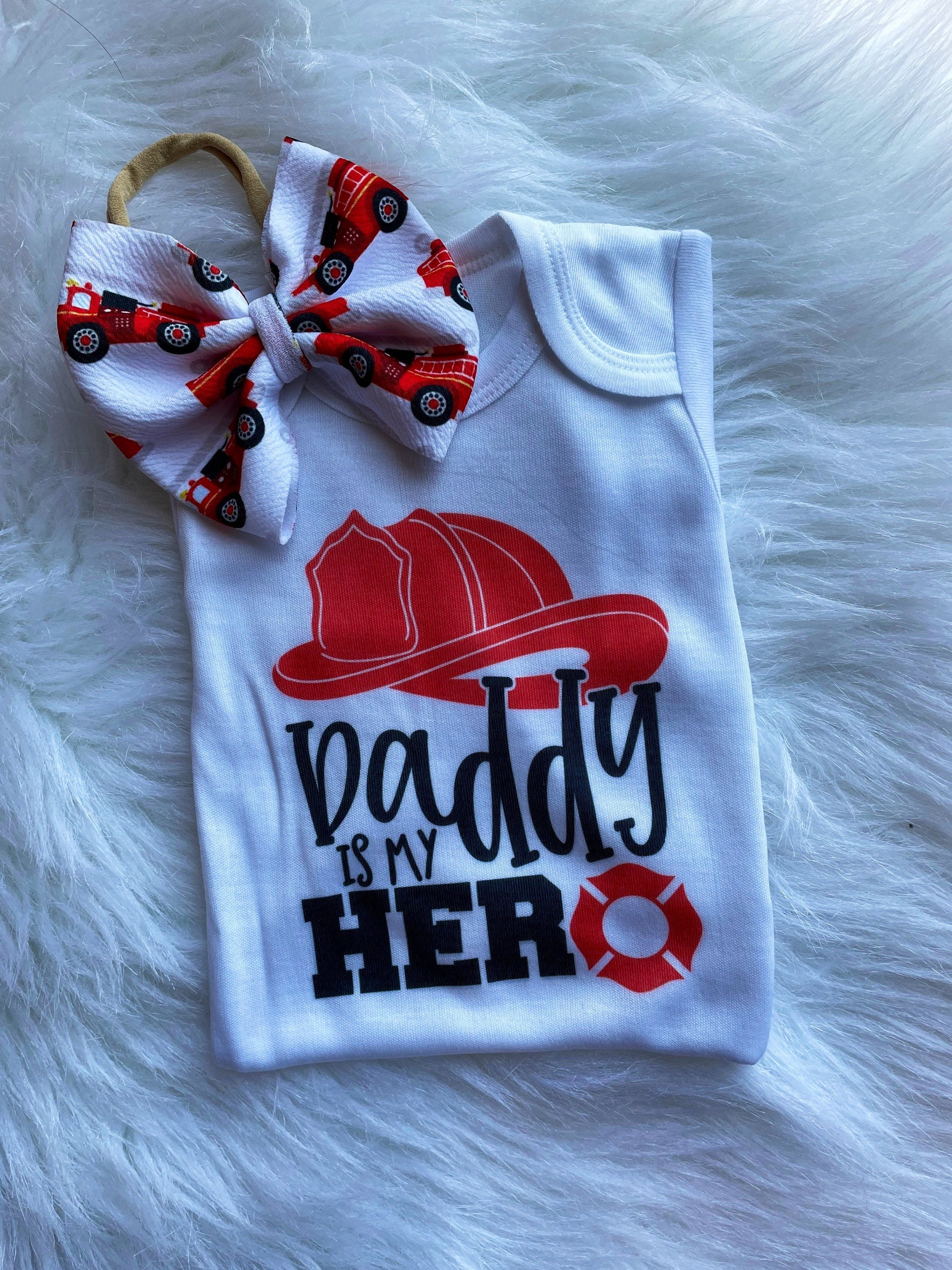 Baby Girl Fire Truck Outfit/fire Truck Bummie/dads My | Etsy