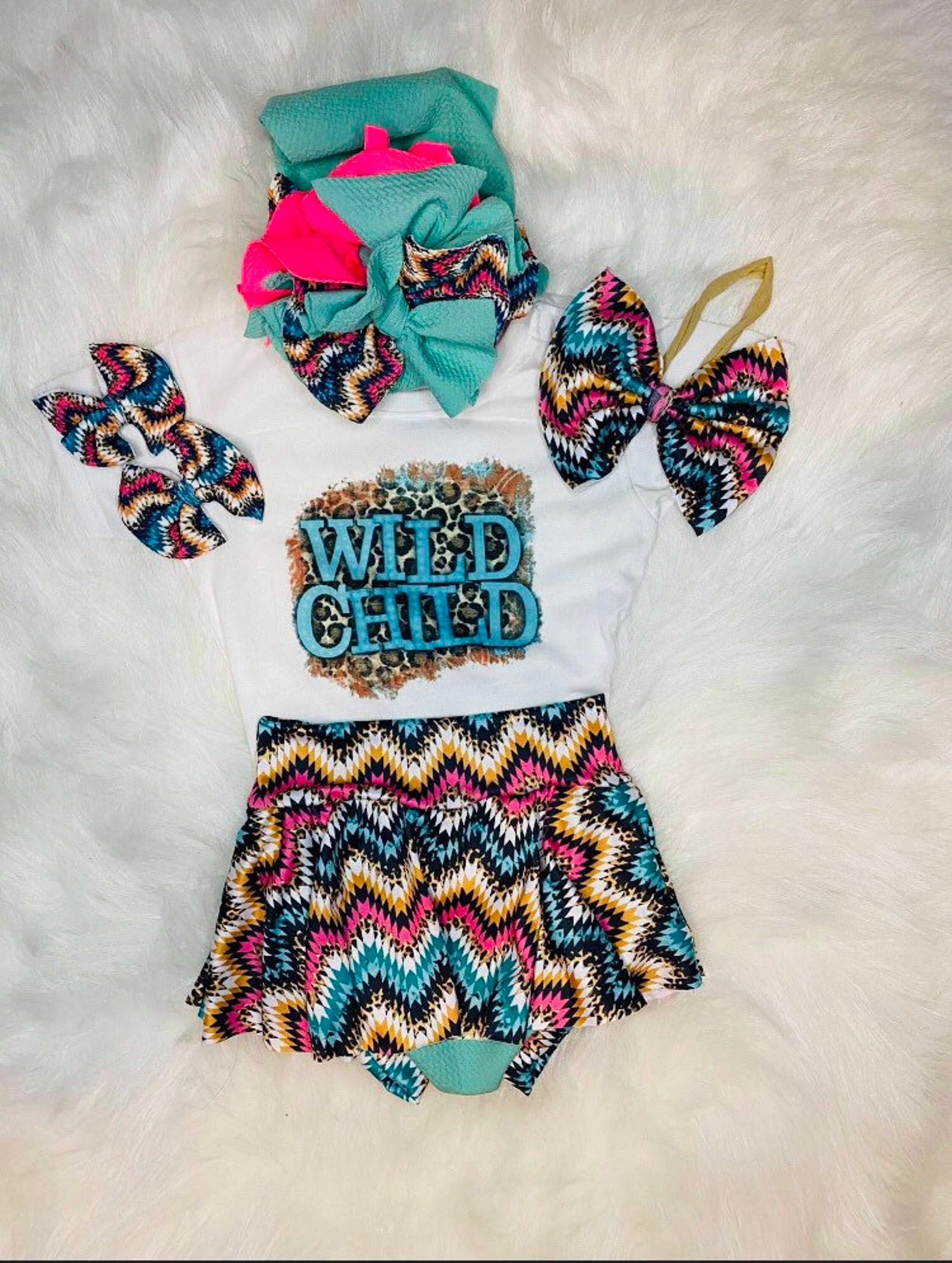 Western baby outfit/western chevron bummie/turquoise baby | Etsy
