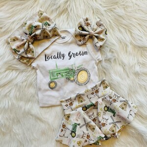 Farming Baby Outfit/tractor Baby Outfit/farm Bummie/baby Boy - Etsy