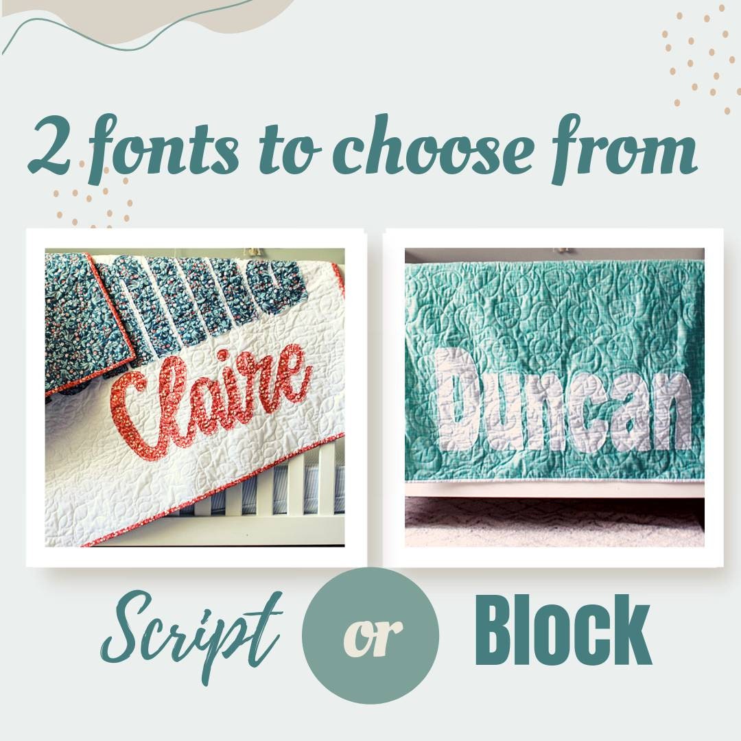Toddler Personalized Quilt Name Quilt, Toddler Name Blanket, Applique ...