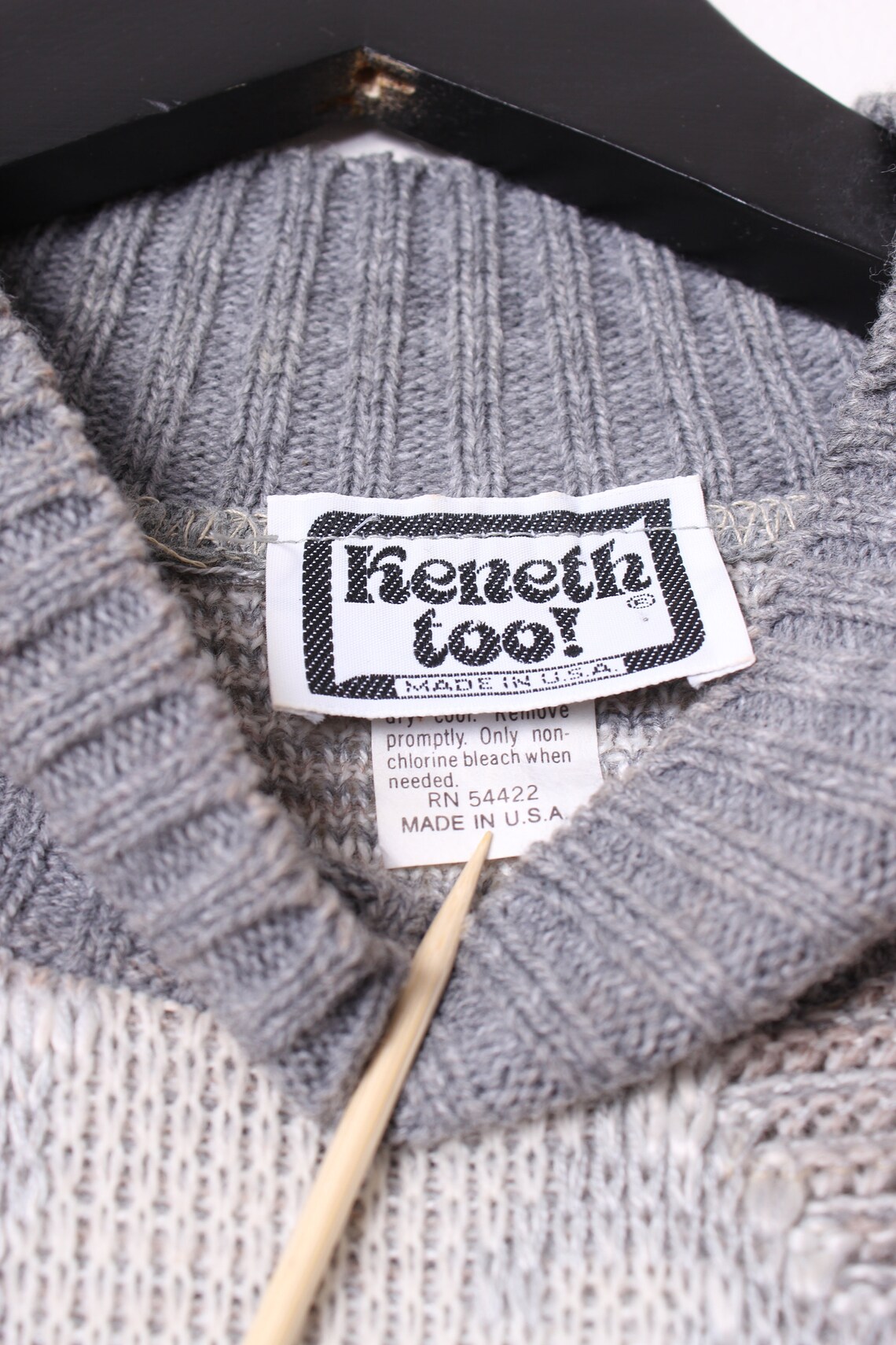 Vintage 80s USA Made Kenneth Too! Knit Sweater - Etsy