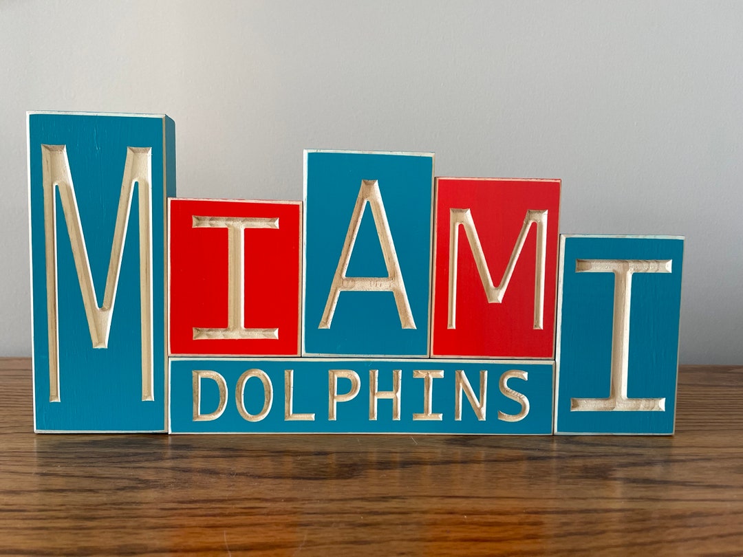 Miamin Dolphins Wood Sign for Wall or Desk Top - Etsy