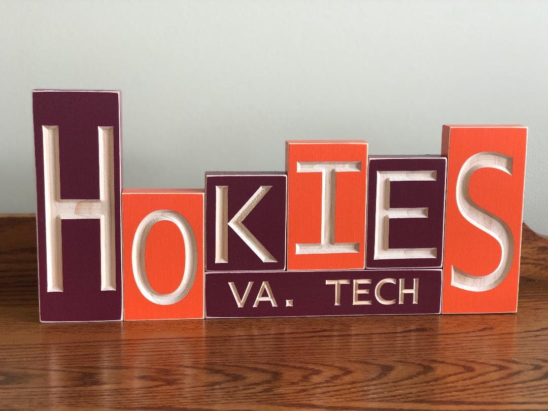 Virginia Tech Hokies Wooden Sign for Wall or Tabletop - Etsy