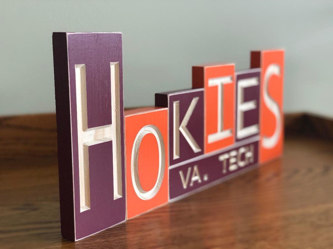 Virginia Tech Hokies Wooden Sign for Wall or Tabletop - Etsy