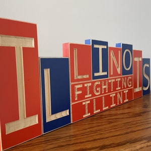 Illinois Fighting Illini Wooden Sign for Wall or Tabletop - Etsy