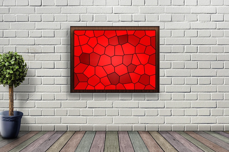 Stained Glass Digital Paper Red Mosaic Design Printable Resizable ...