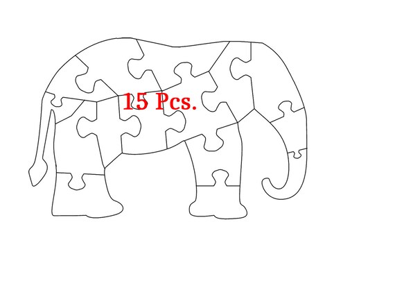 15 Pcs. Elephant Jigsaw Puzzle Template Svg Png Pdf Jpg Files - Etsy UK