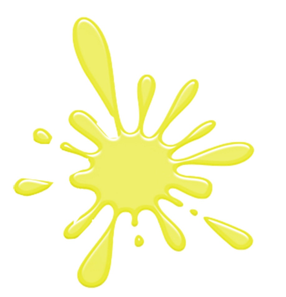 Blue and Yellow Splash Paint Splatter Print Wall Art Set Room Decor ...
