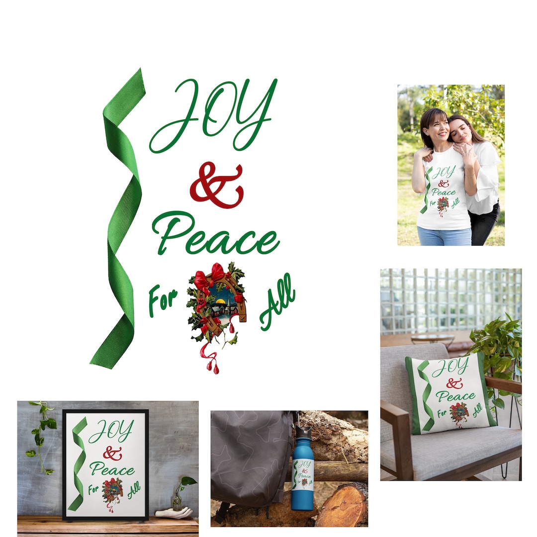 Printable Christmas Theme joy and Peace for All Scalable Sticker Decal ...