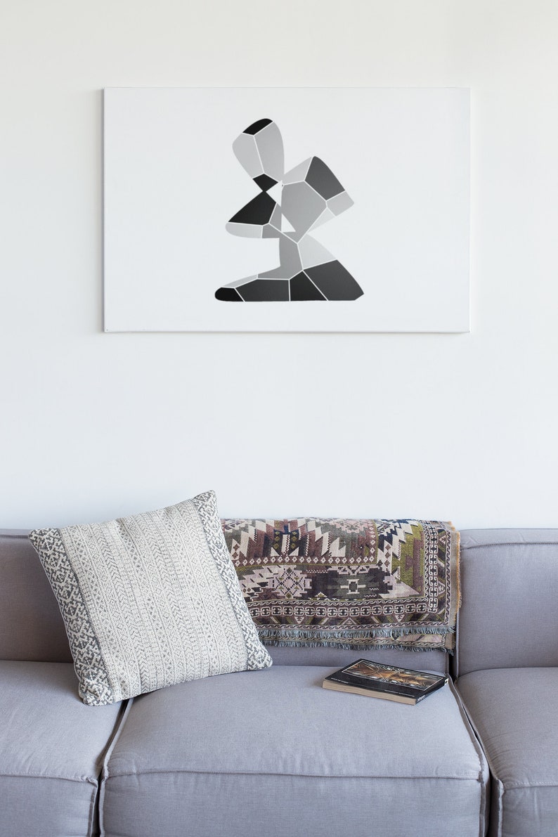 Printable Black and Gray Tones Scalable Abstract Wall Art Poster ...