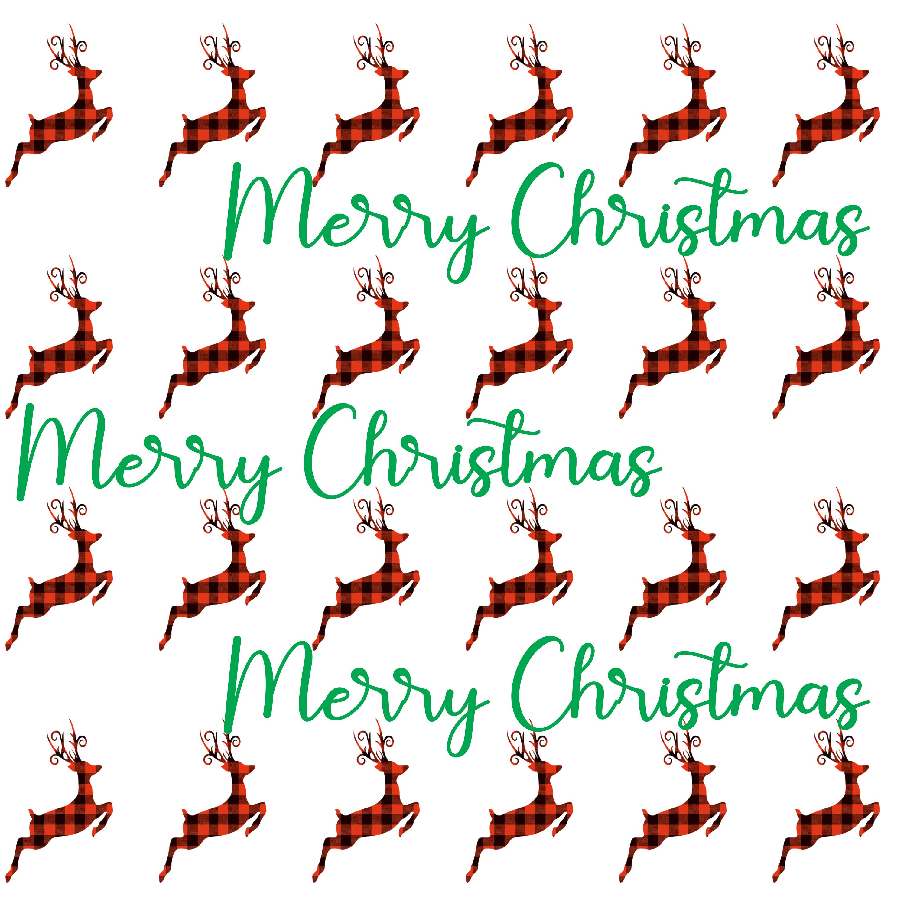Printable Christmas Theme Buffalo Plaid Reindeer Motif - Etsy
