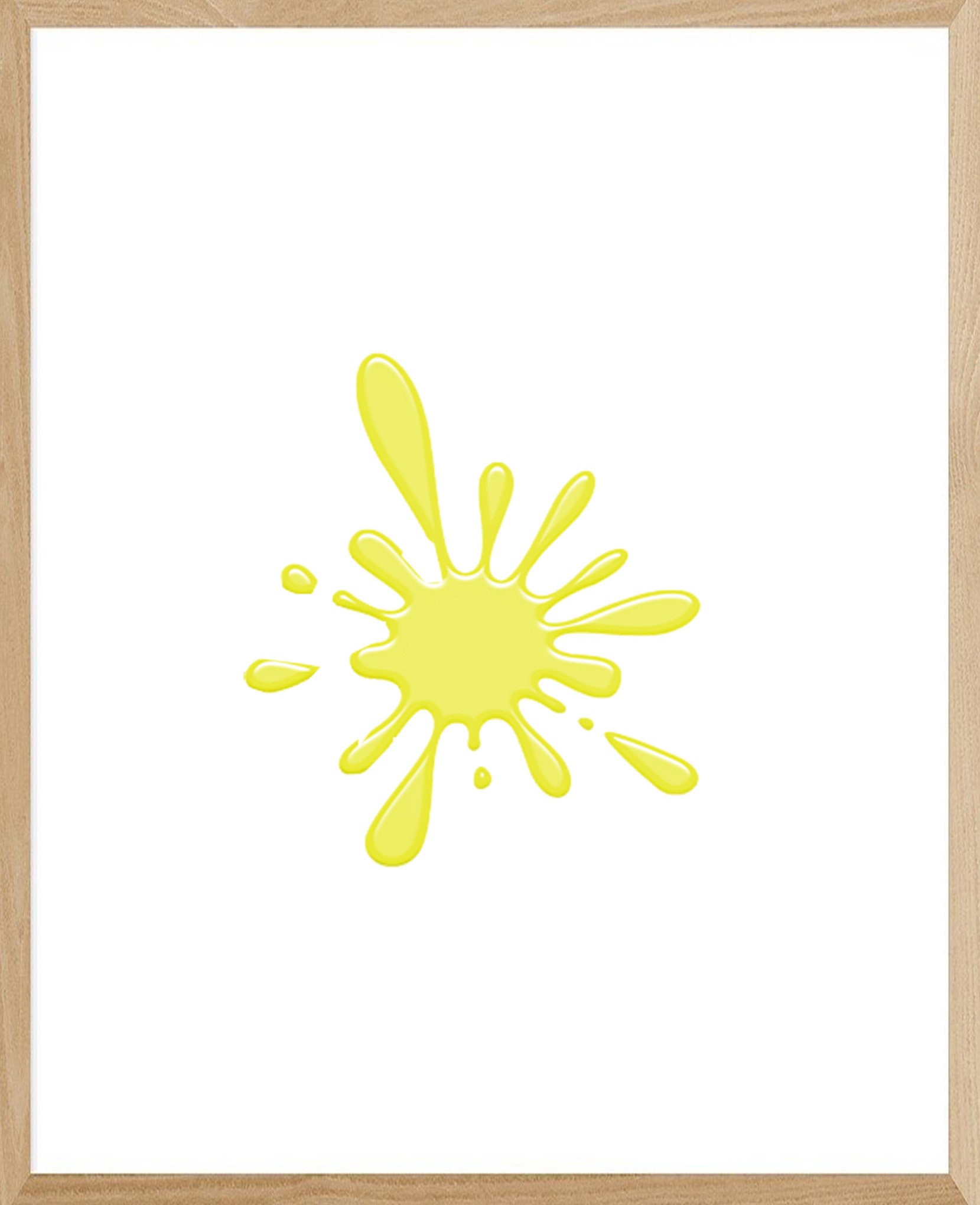 Blue and Yellow Splash Paint Splatter Print Wall Art Set Room Decor ...