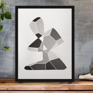 Printable Black and Gray Tones Scalable Abstract Wall Art Poster ...