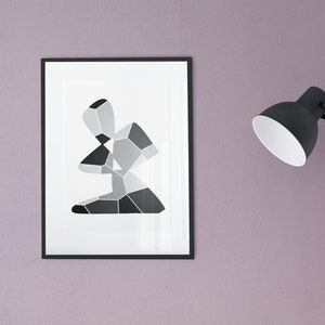 Printable Black and Gray Tones Scalable Abstract Wall Art Poster ...