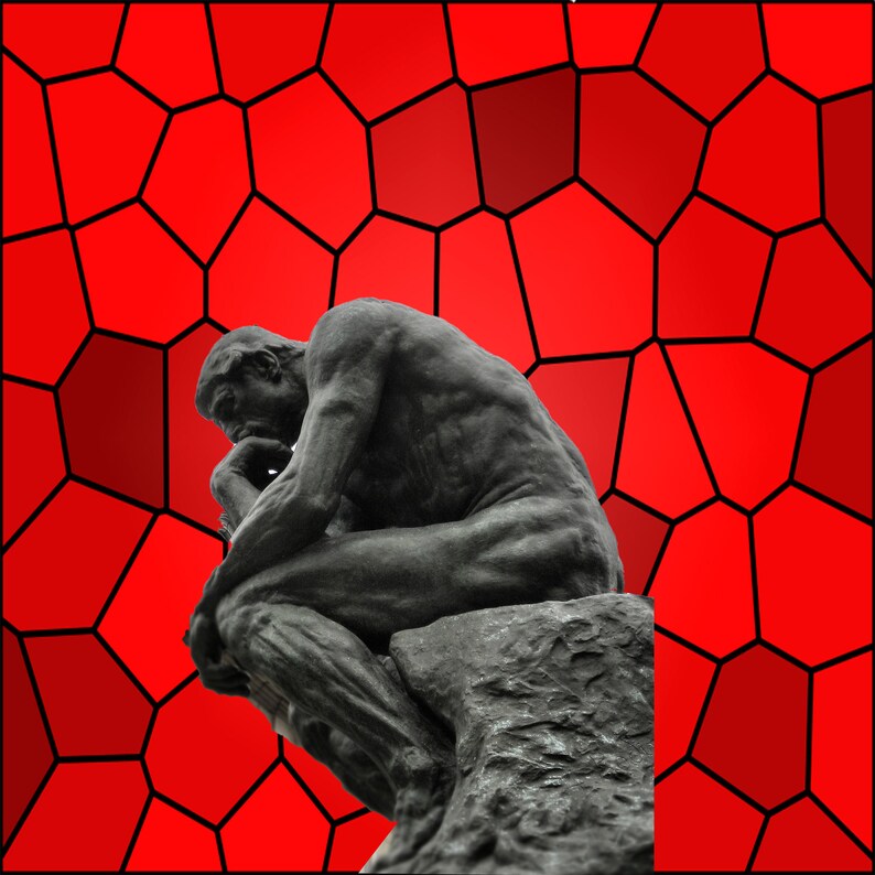 Stained Glass Digital Paper Red Mosaic Design Printable Resizable ...