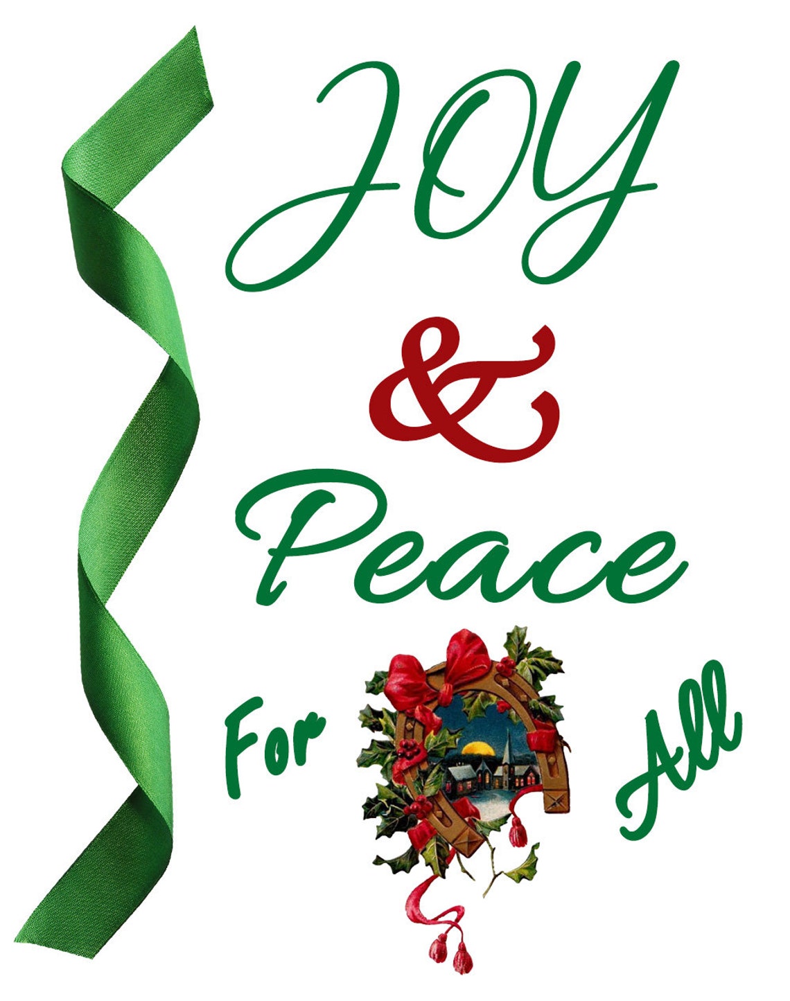 Printable Christmas Theme joy and Peace for All Scalable Sticker Decal ...