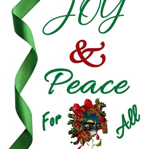 Printable Christmas Theme joy and Peace for All Scalable Sticker Decal ...