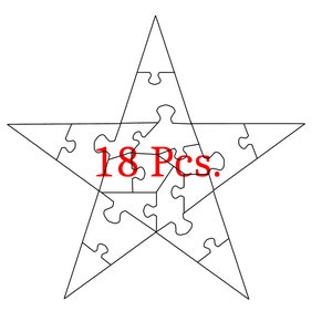 18 Pcs. 5-point Star Puzzle Template Svg Png Pdf Jpg Star Puzzle ...