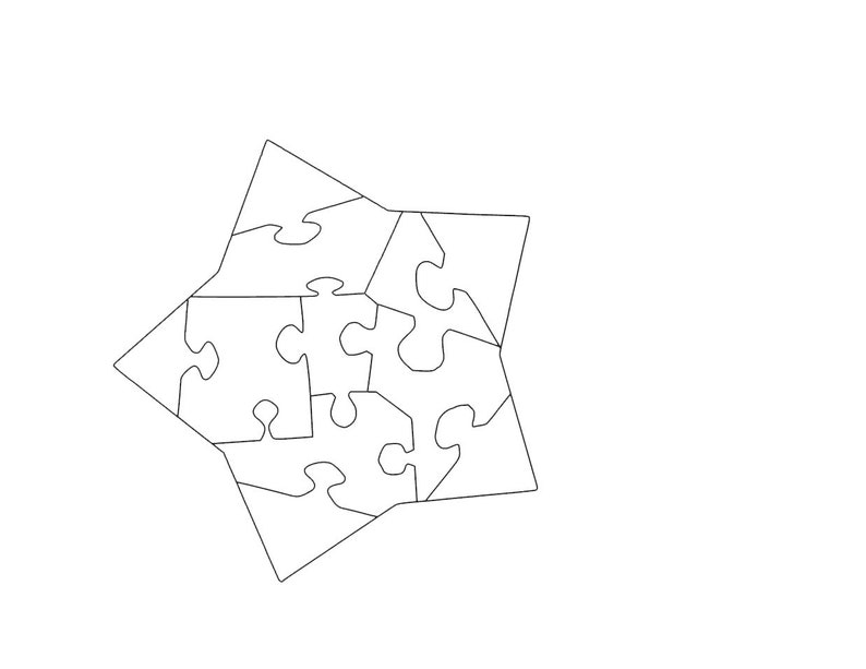 Star Shape Jigsaw Puzzle Template Svg, Png, Pdf, Jpg Files, Puzzle ...
