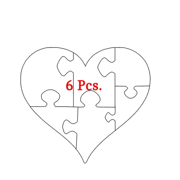 6 Piece Puzzle Template - Etsy