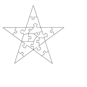 18 Pcs. 5-point Star Puzzle Template Svg Png Pdf Jpg Star Puzzle ...