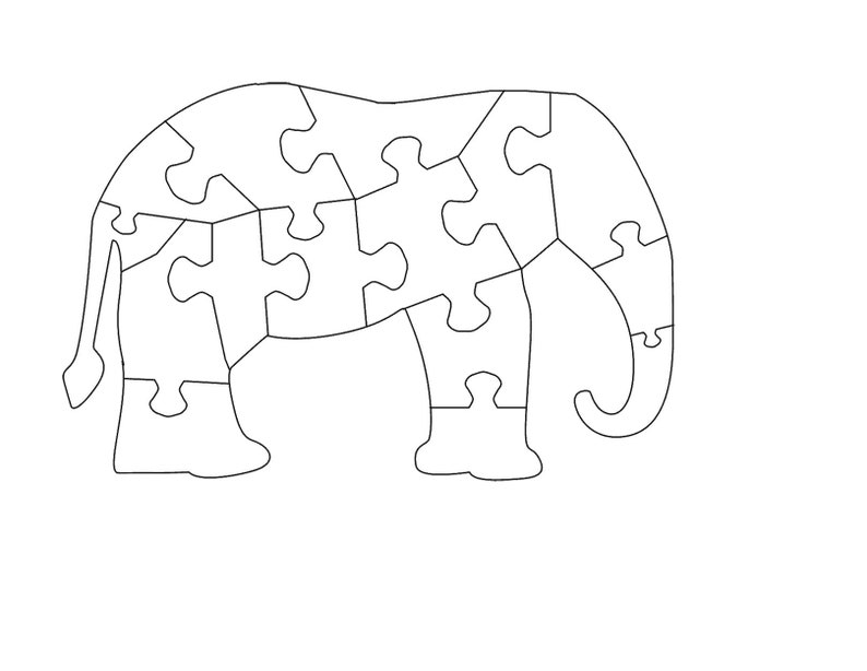 15 Pcs. Elephant Jigsaw Puzzle Template Svg Png Pdf Jpg Files Puzzle ...