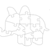Elephant Jigsaw Puzzle Template Svg, Png, Pdf, Jpg Files, Puzzle Vector ...