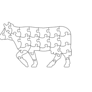 28 Pcs. Farm Animal Cow Puzzle Template Svg Png Pdf Jpg Cow Puzzle ...