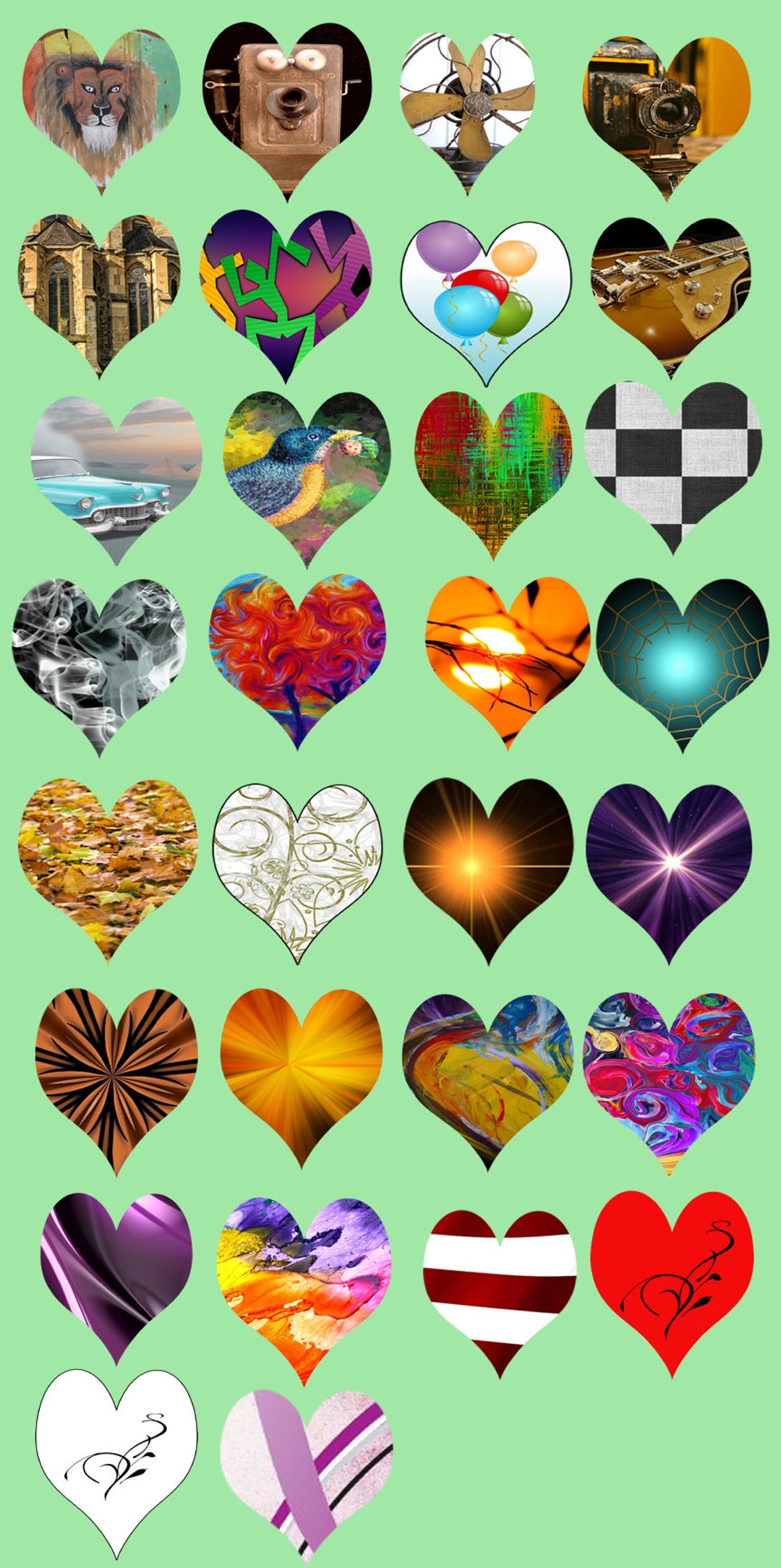 Heart Stickers/decals Bundle, Scalable Clip Art (digital Download) - Etsy