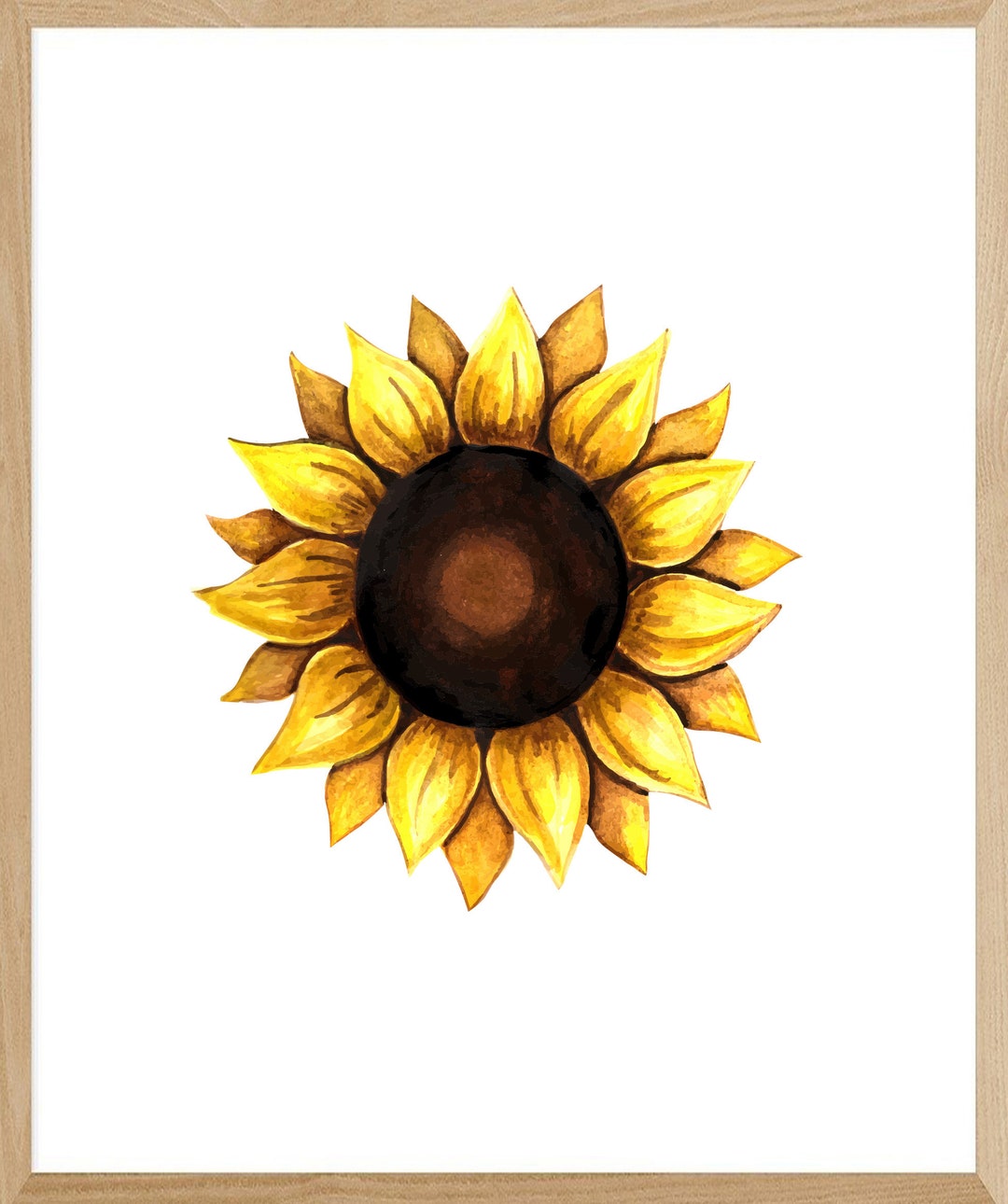 Printable Sunflower Print Watercolor Wall Art Room Decor Commercial and ...