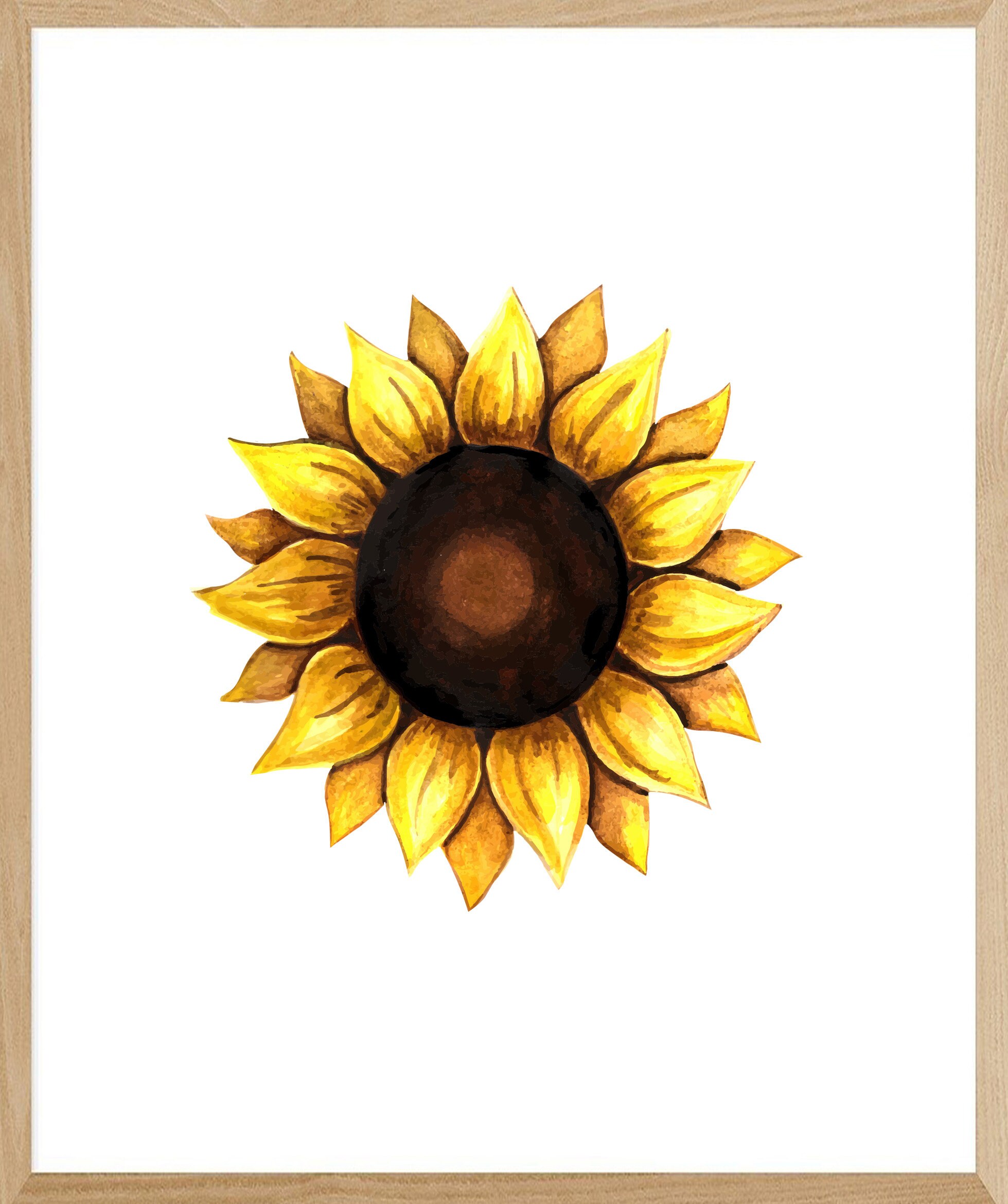 Printable Sunflower Print Watercolor Wall Art Room Decor Commercial and ...
