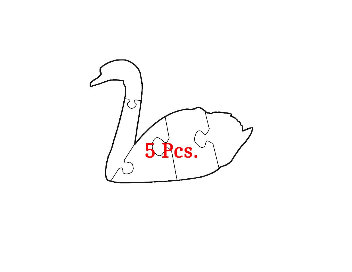 Swan Jigsaw Puzzle Template Svg, Png, Pdf, Jpg Files, Puzzle Vector ...
