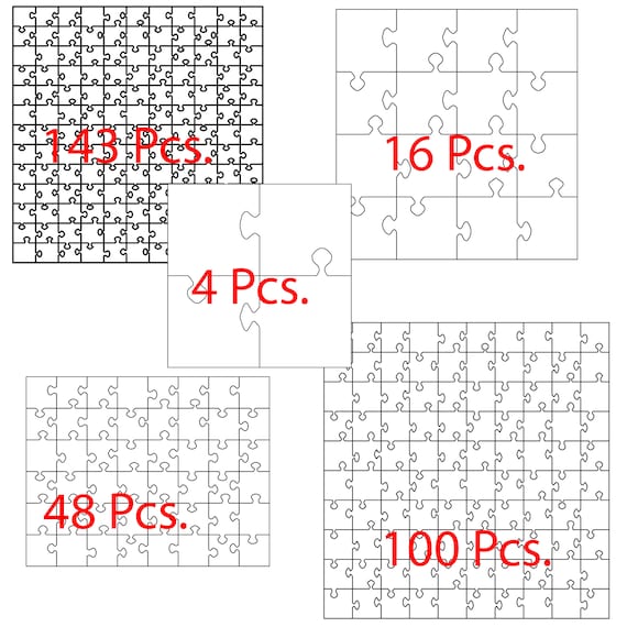 4 Piece Jigsaw Puzzle Template
