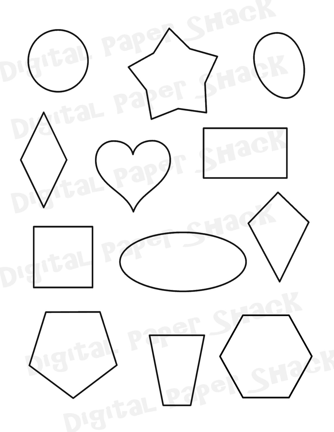 12 Printable Basic Shapes Downloadable Svg, Png, Pdf, Jpg Downloadable ...